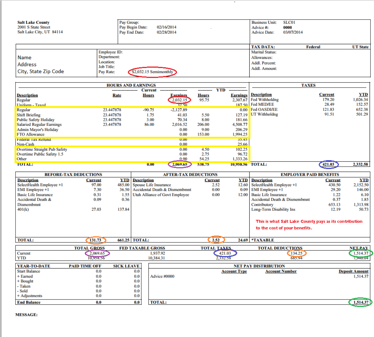Payroll Pay Stub Template Excel Templates