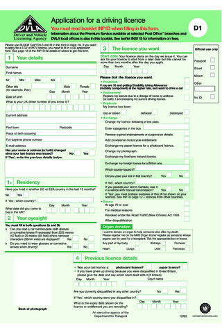 Application for A Driving Licence - Edit, Fill, Sign Online | Handypdf