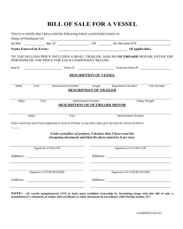 Boat Bill Of Sale Template Luxeharew