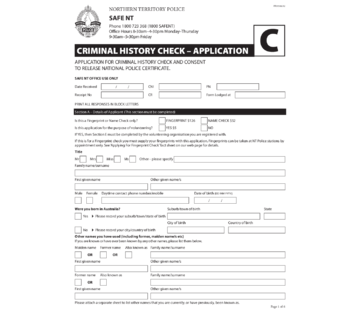 2025 Police Check Application Form - Fillable, Printable PDF & Forms | Handypdf
