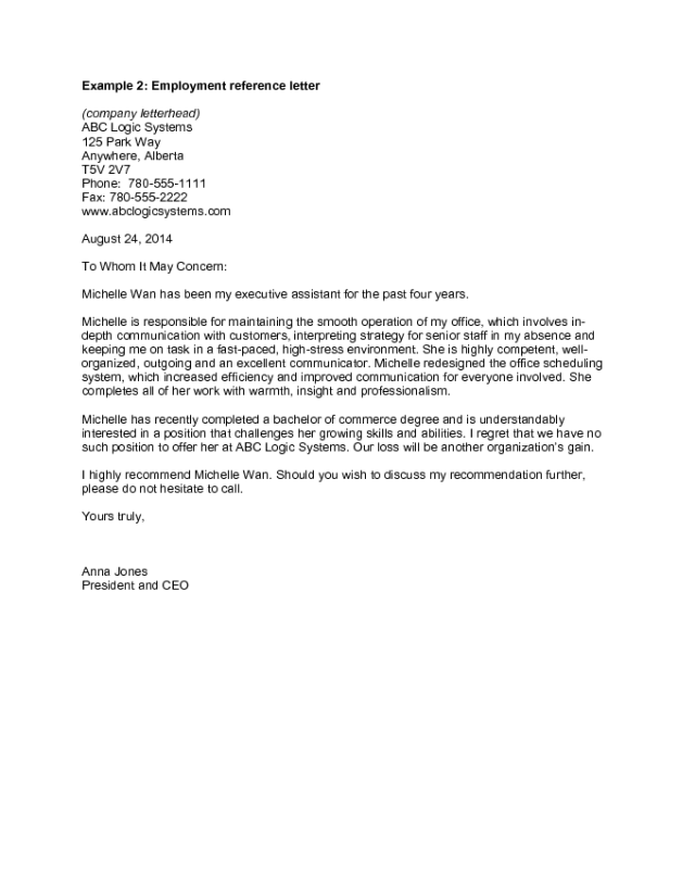 Employment Reference Letter Edit Fill Sign Online Handypdf
