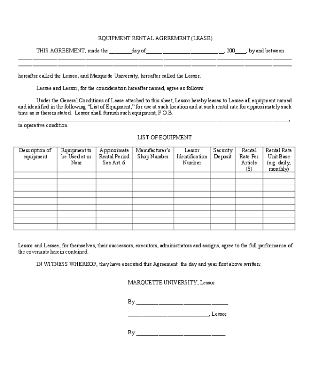 Equipment Rental And Lease Template Edit Fill Sign Online Handypdf