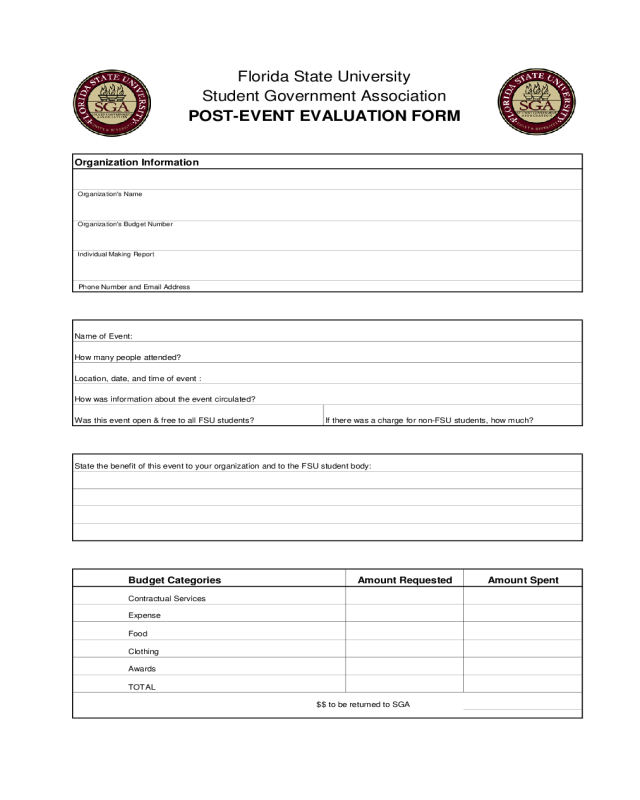 2023 Post Event Evaluation Form Fillable Printable PDF Forms 