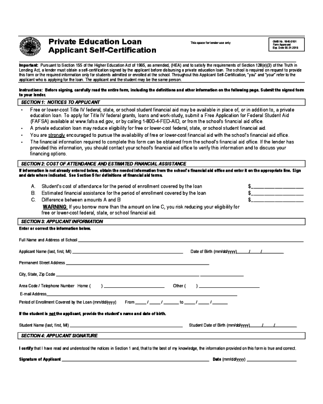 What Is A Self Certification Form For Loan Applicant Self certification