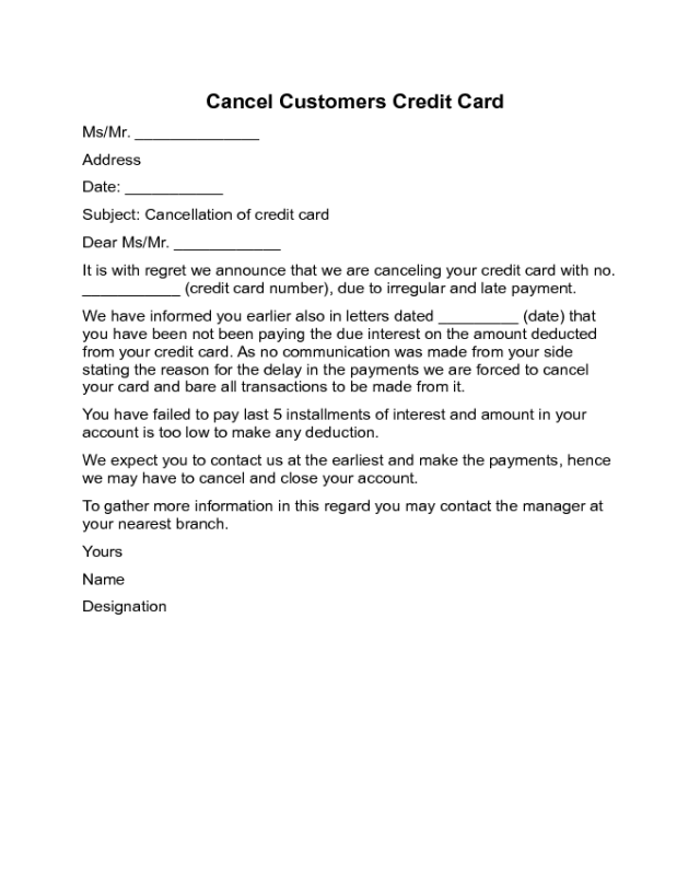 2023 Cancellation Letter Templates Fillable Printable PDF Forms 