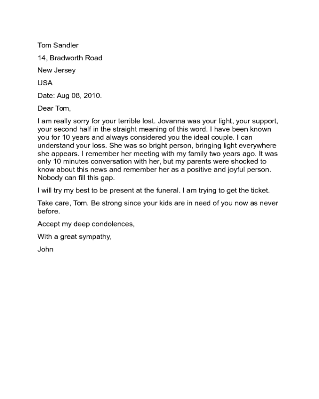 2024 Sympathy Letter Templates Fillable Printable PDF Forms Handypdf