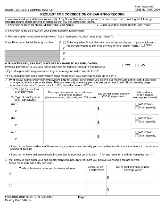 2023 SSA Gov Forms Fillable Printable PDF Forms Handypdf