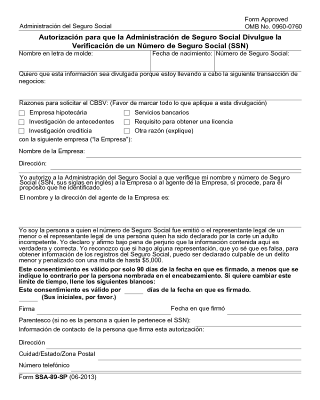 Form SSA 89 SP Edit Fill Sign Online Handypdf