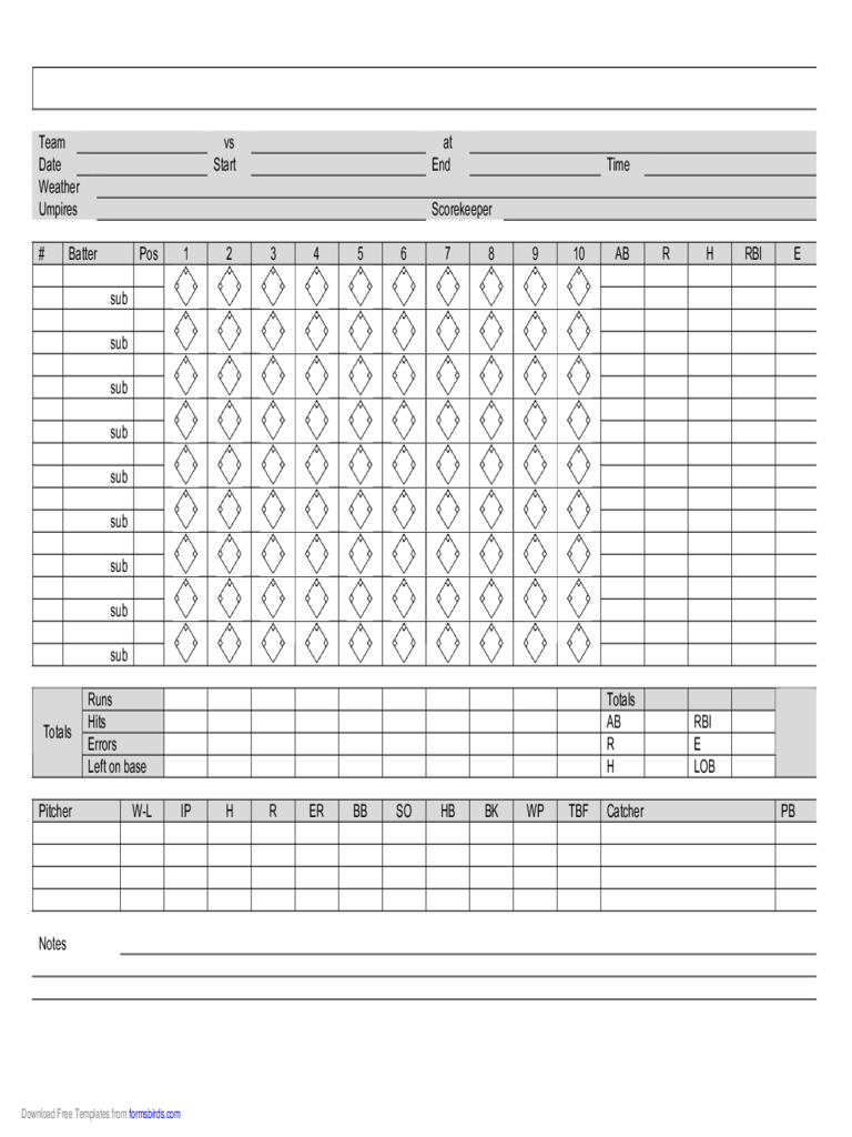 Baseball Scoresheet Example Edit Fill Sign Online Handypdf