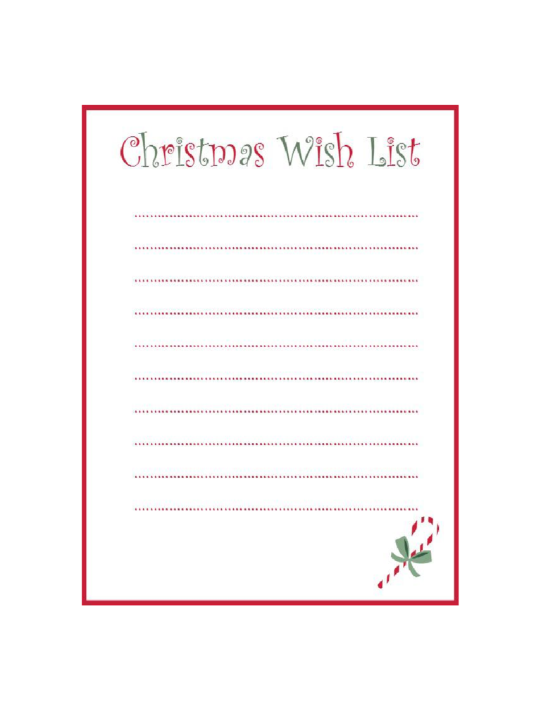 2024 Christmas Wish List Template Fillable Printable PDF Forms 