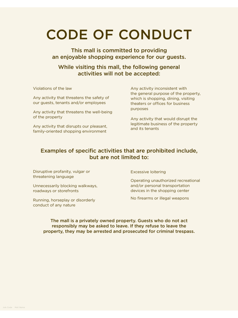 2023 Code Of Conduct Example Fillable Printable PDF Forms Handypdf