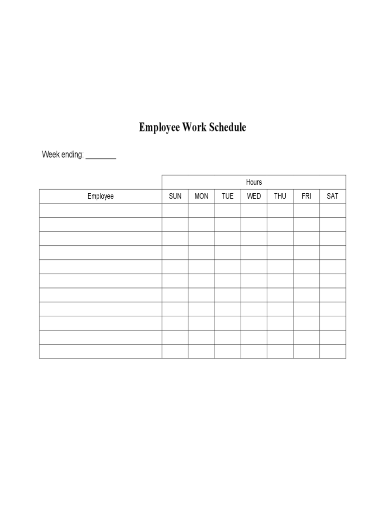 2022 Employee Schedule Template Fillable Printable PDF Forms 