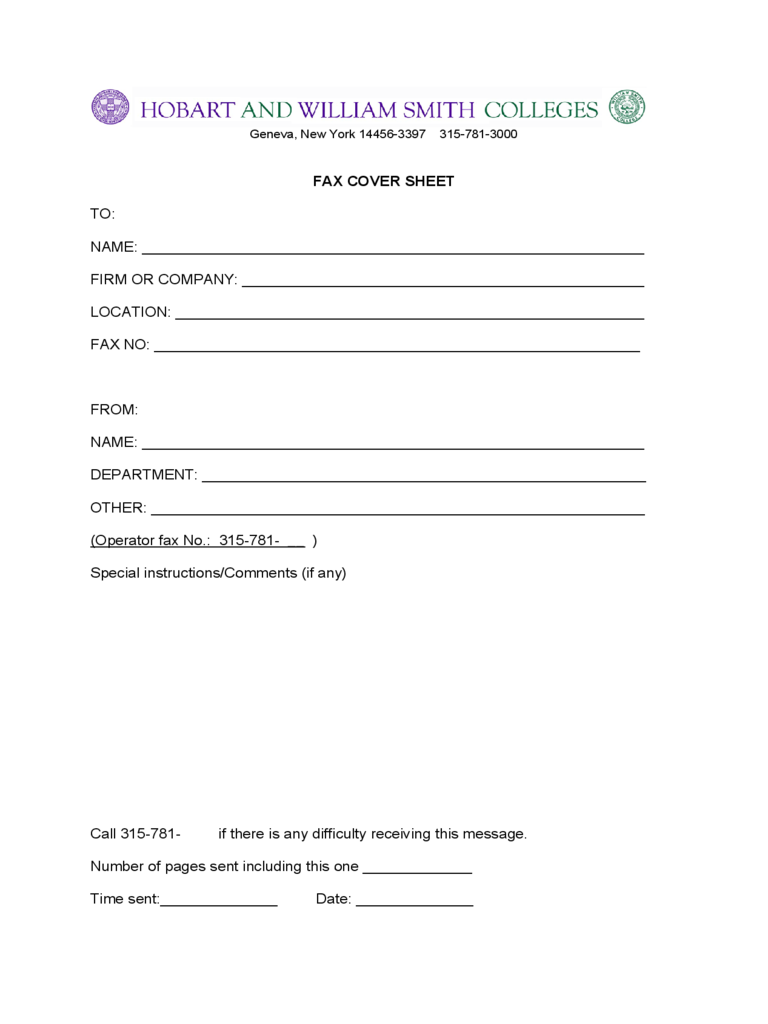2023 Basic Fax Cover Sheet Fillable Printable PDF Forms Handypdf