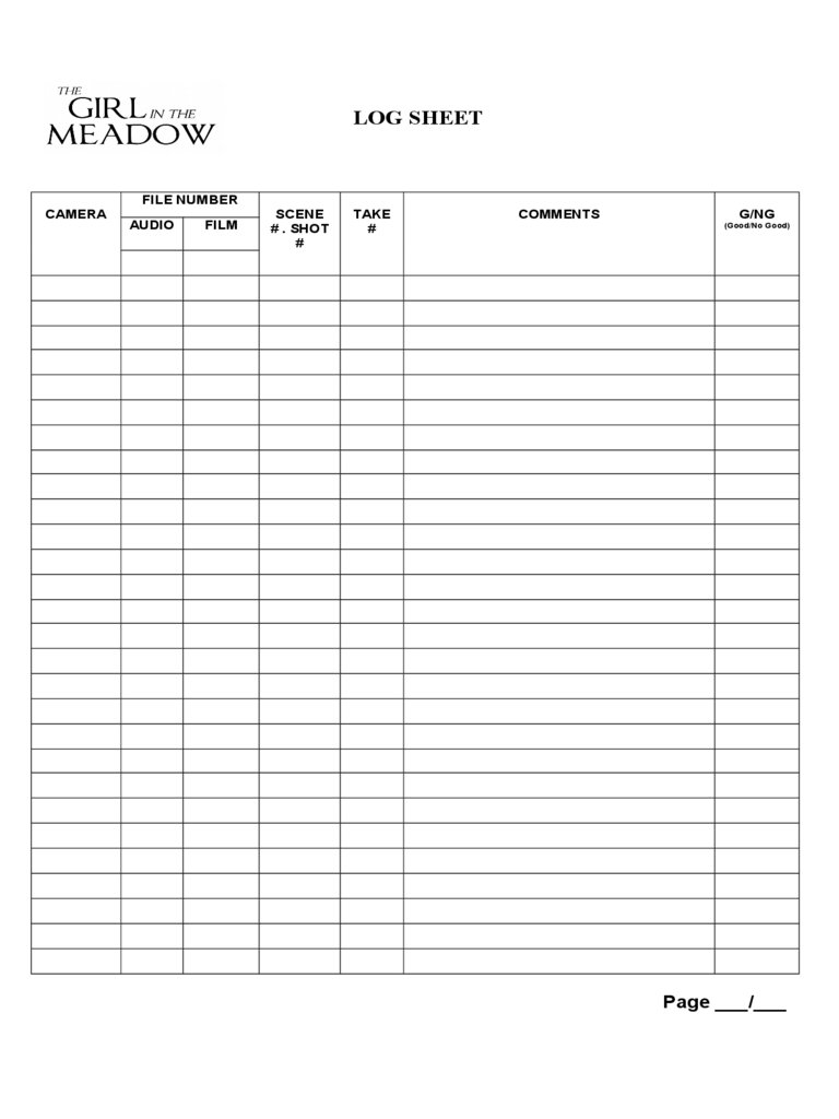 2023 Log Sheet Fillable Printable PDF Forms Handypdf
