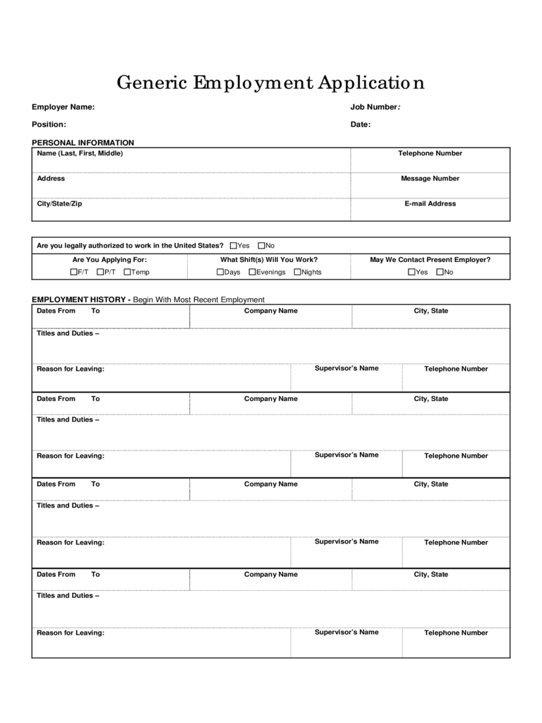 Basic Application Form Printable Printable Forms Free Online