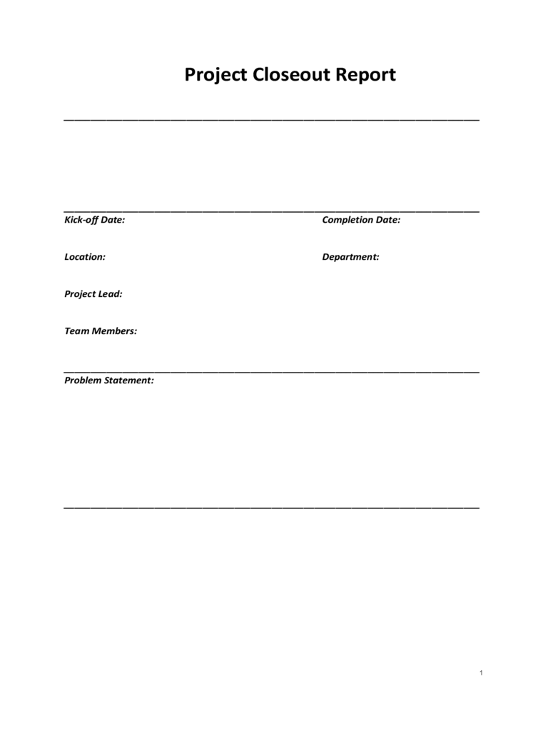 Project Closeout Template Classles Democracy