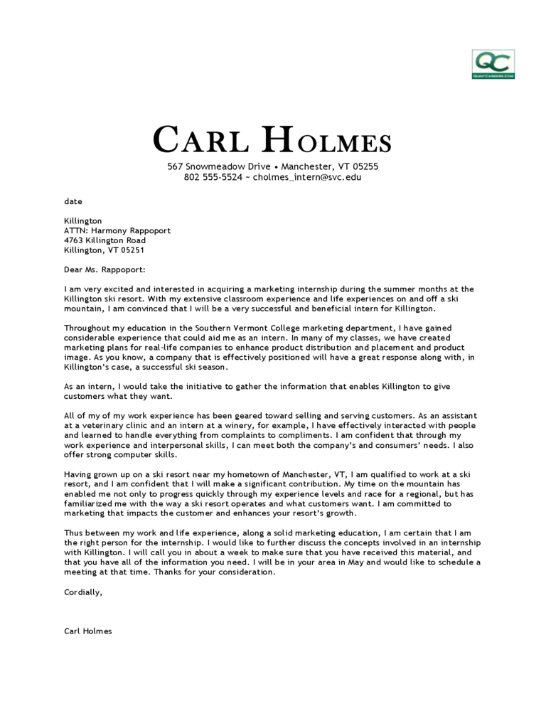 2023 Internship Cover Letter Examples Fillable Printable PDF Forms 