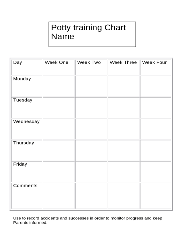 2023 Potty Training Chart Fillable Printable PDF Forms Handypdf
