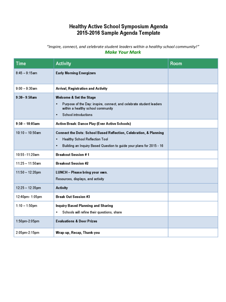 2022 School Agenda Template Fillable Printable PDF Forms Handypdf