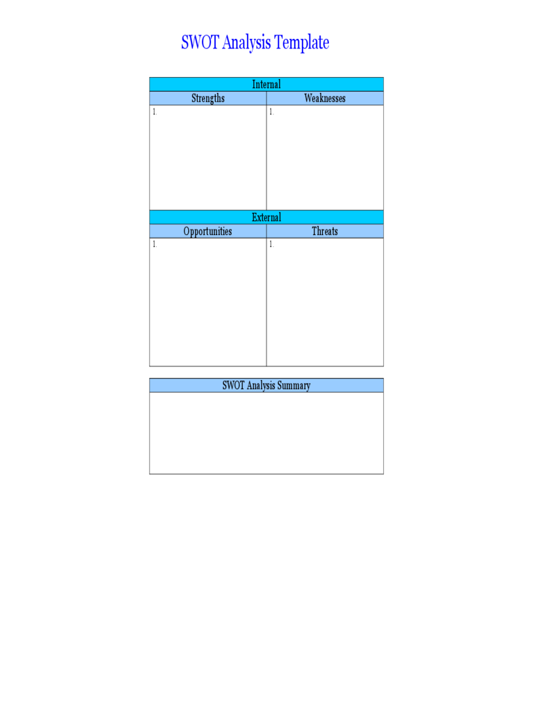 2023 SWOT Analysis Template Fillable Printable PDF Forms Handypdf