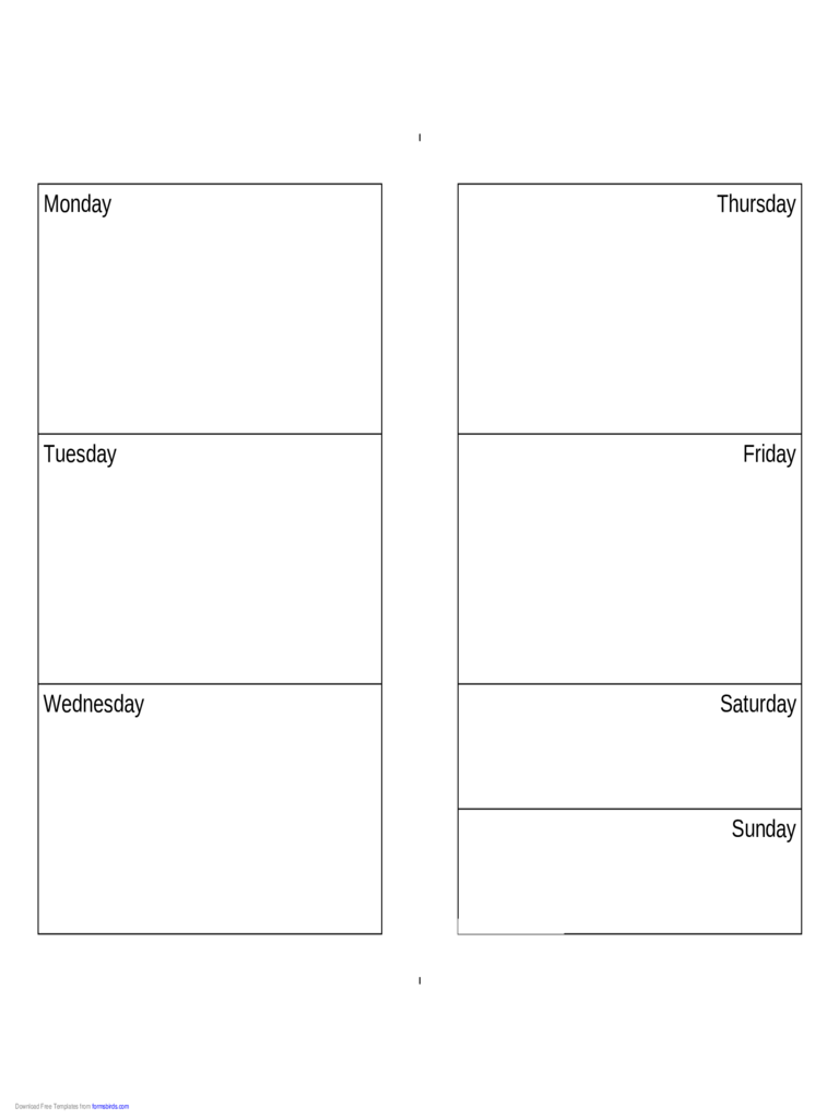Weekly Calendar Monday Sunday Edit Fill Sign Online Handypdf