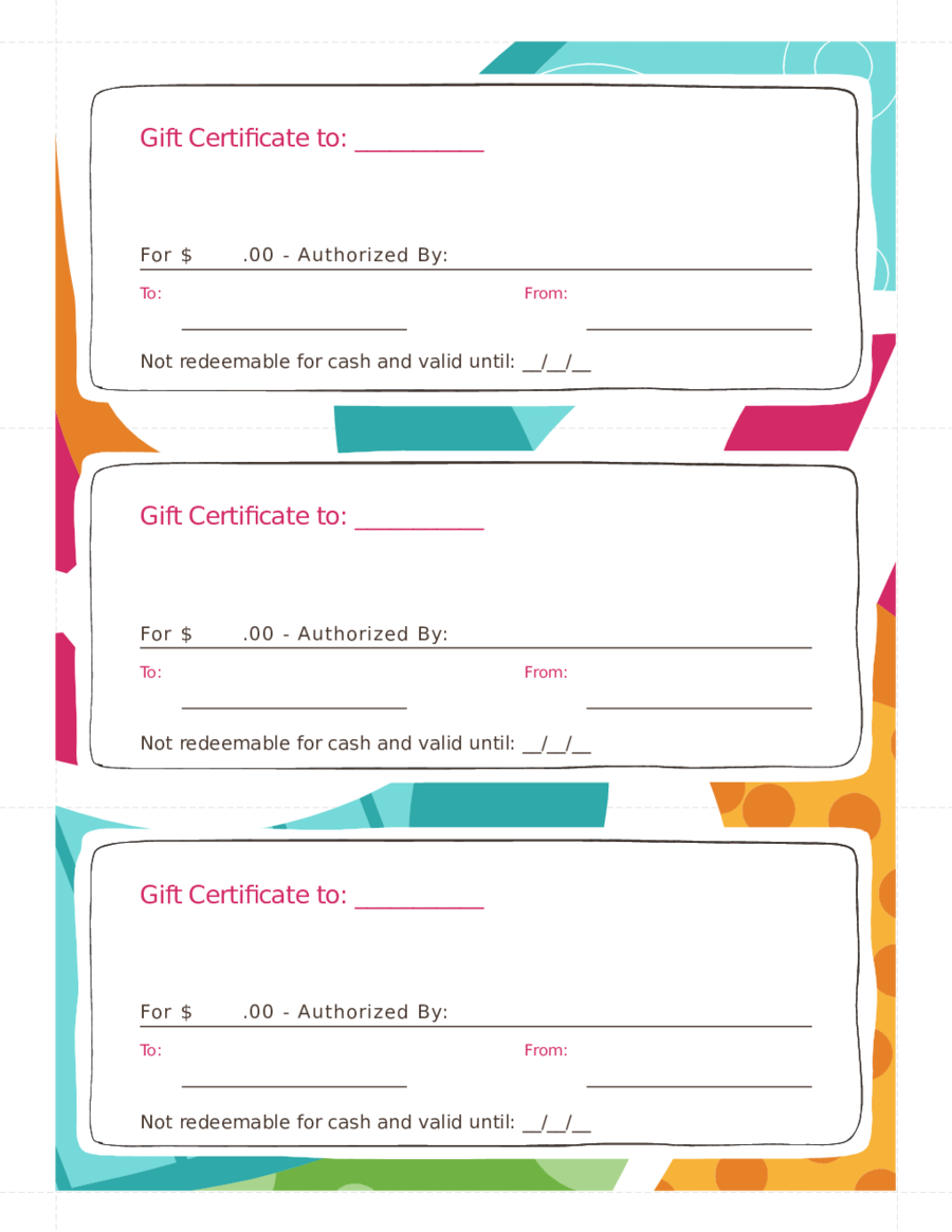 Free Printable Gift Certificate Forms Printable Forms Free Online