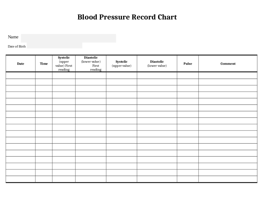 Printable Blood Pressure Log Sheet Pdf Naaemerald