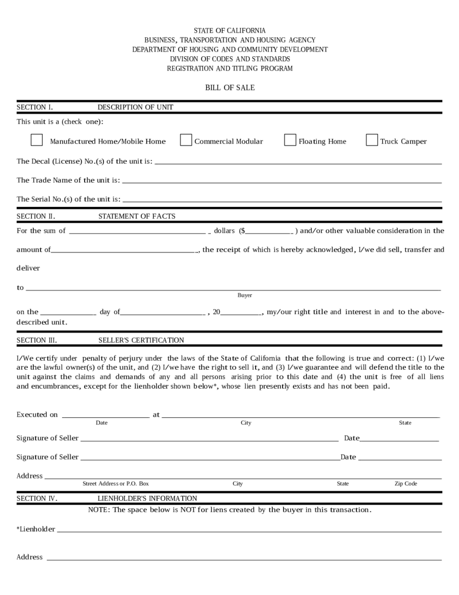 2023 DMV Bill Of Sale Form Fillable Printable PDF Forms Handypdf
