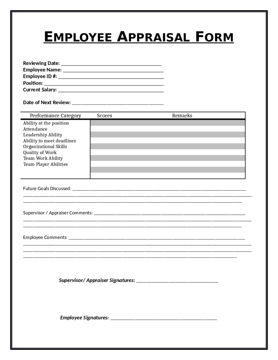 2024 Employee Evaluation Form Fillable Printable PDF Forms Handypdf