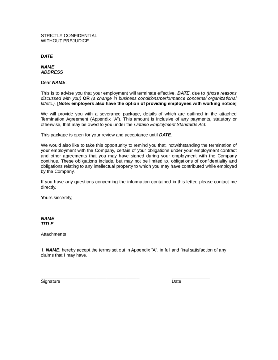 2023 Termination Letter Templates Fillable Printable PDF Forms