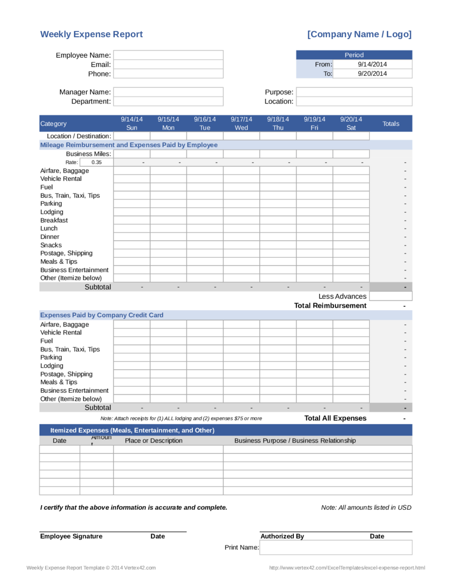 2023 Expense Report Form Fillable Printable PDF Forms Handypdf