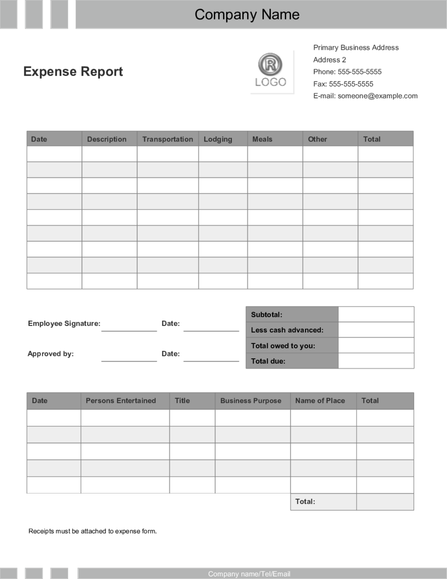 2022 Expense Report Form Fillable Printable PDF Forms Handypdf