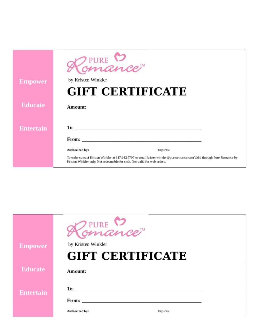 2023 Gift Certificate Form Fillable Printable PDF Forms Handypdf