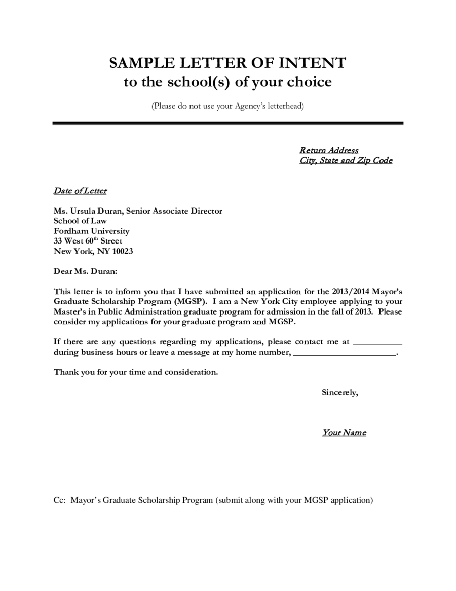 Letter Of Intent For School Template Edit Fill Sign Online Handypdf