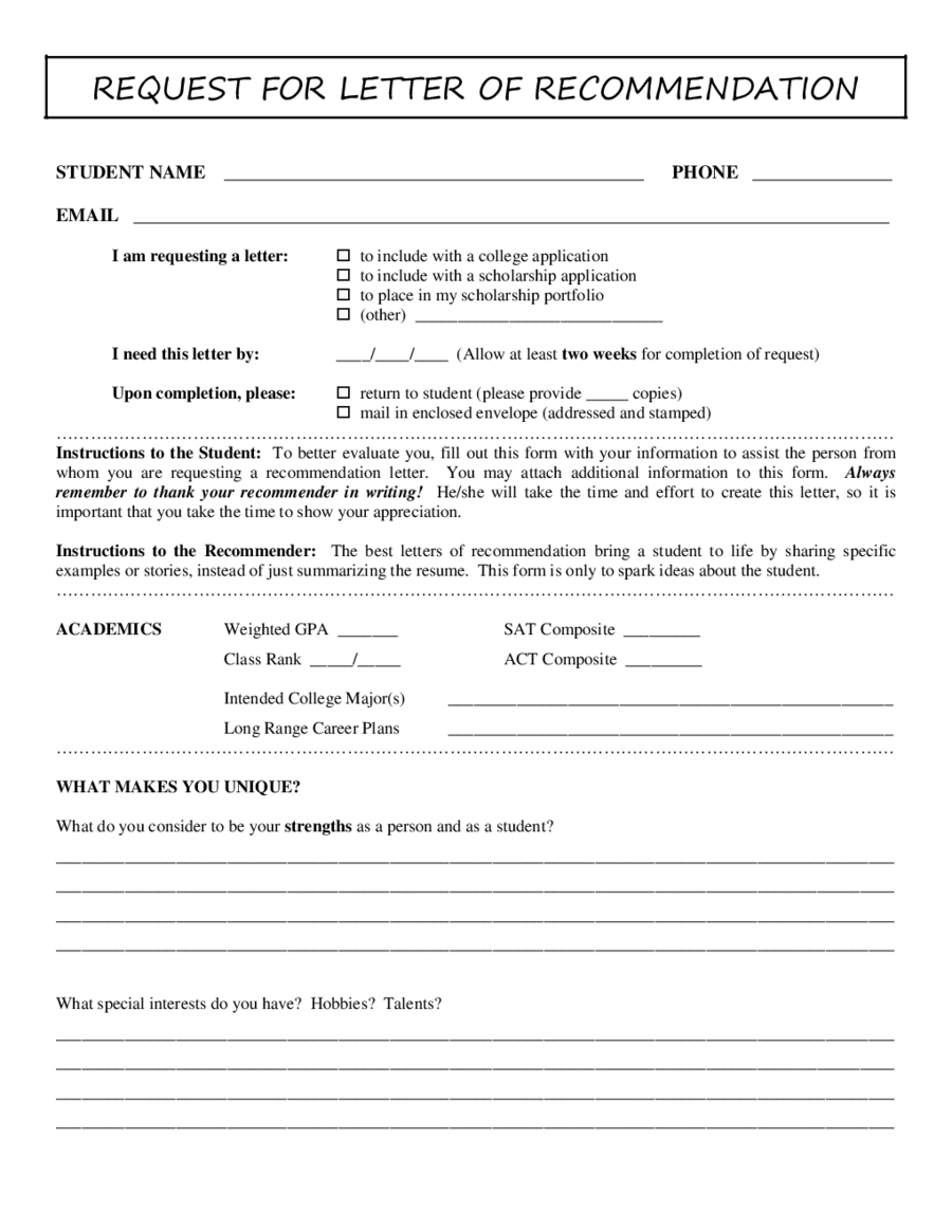 2022 Letter Of Recommendation Sample Fillable Printable PDF Forms 