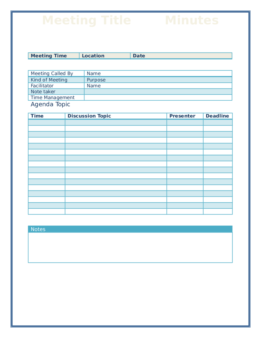 2024 Meeting Minutes Template Fillable Printable PDF Forms Handypdf