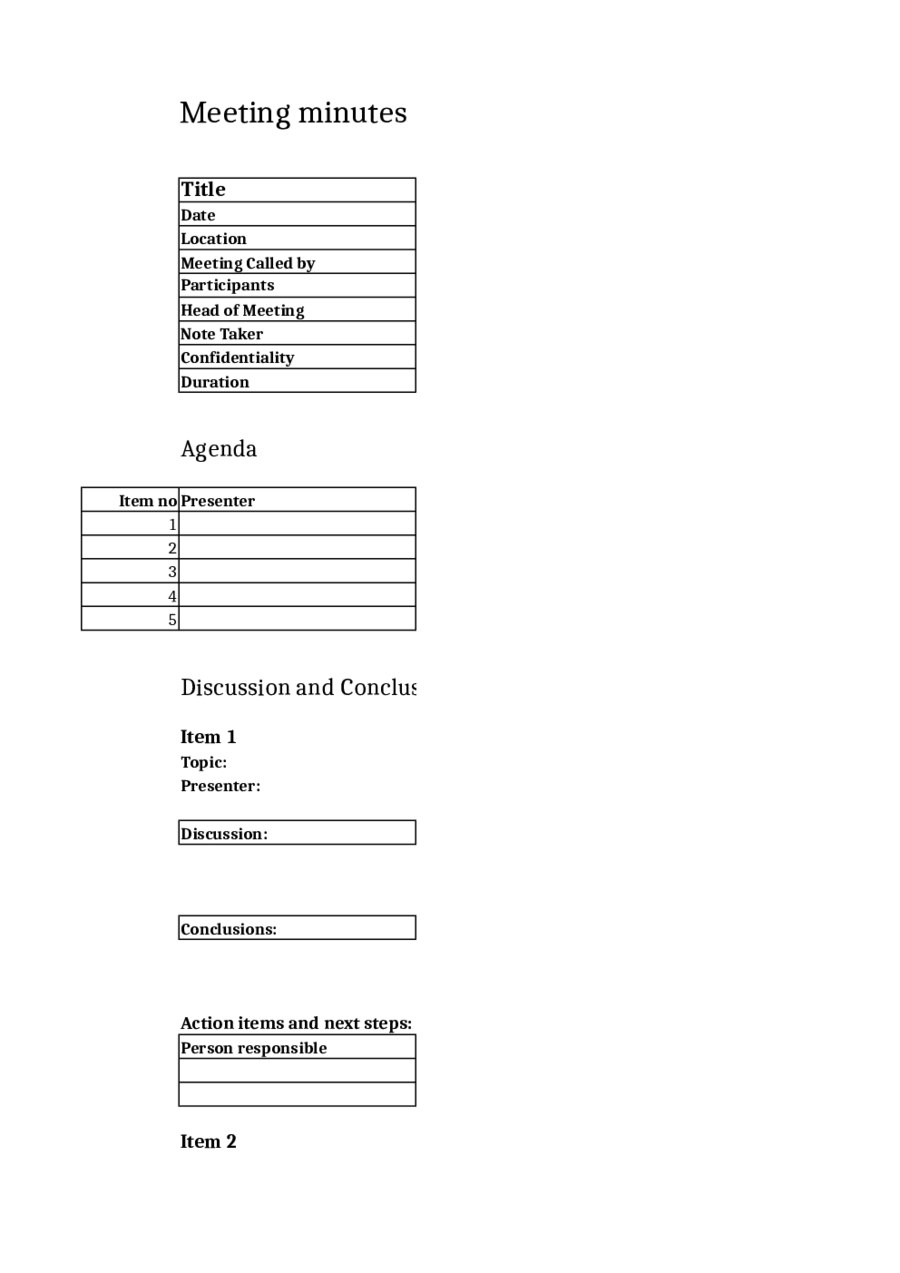 2023 Meeting Minutes Template Fillable Printable PDF Forms Handypdf