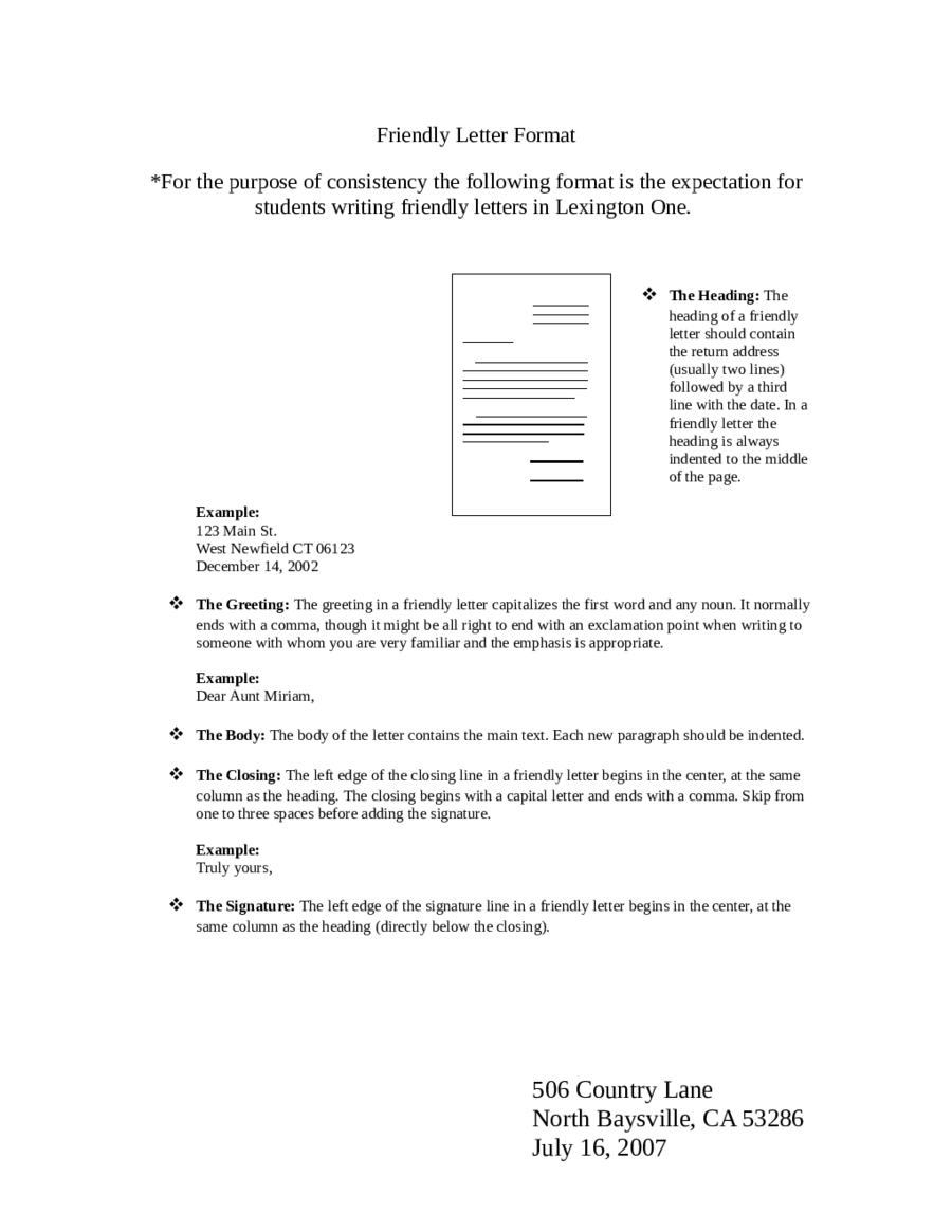 2023 Friendly Letter Format Fillable Printable PDF Forms Handypdf