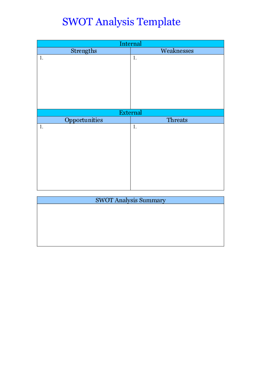2023 SWOT Analysis Template Fillable Printable PDF Forms Handypdf