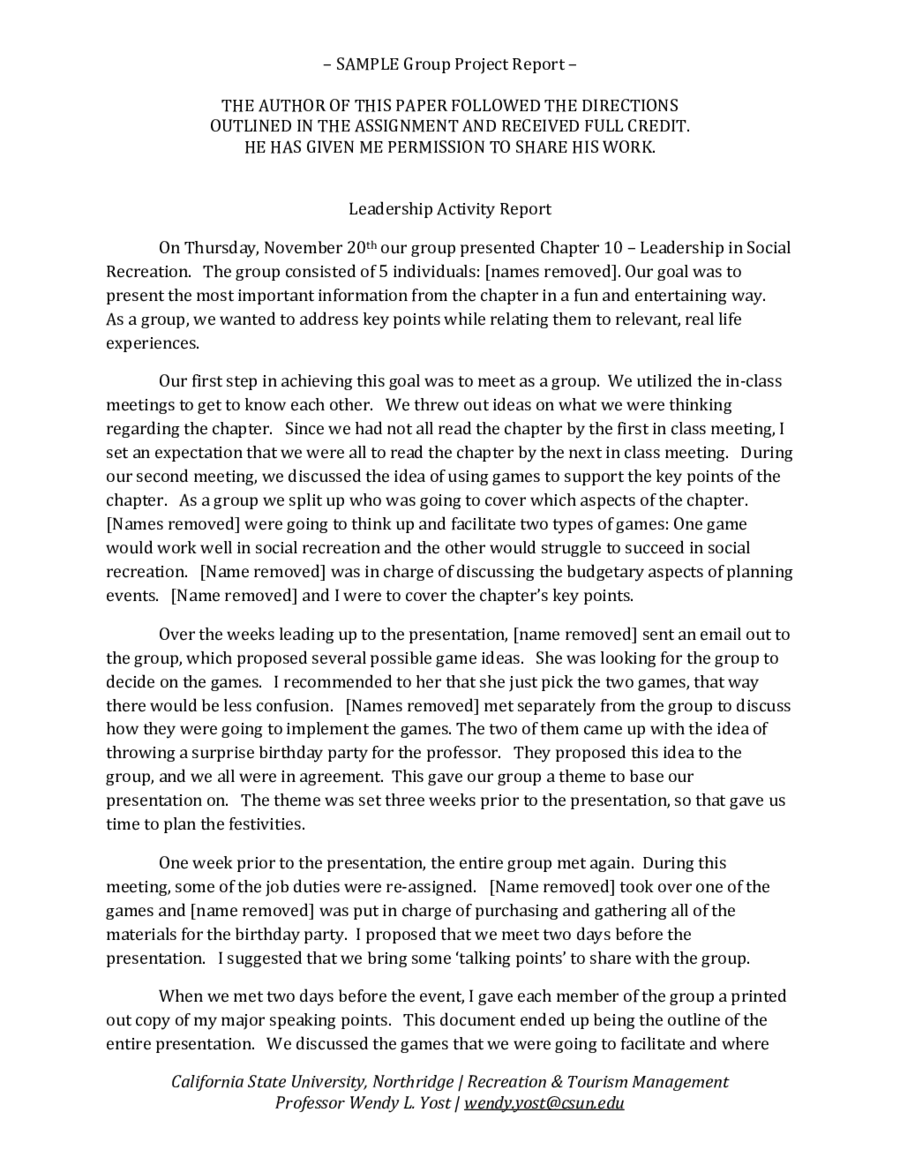 Sample Group Project Report Edit Fill Sign Online Handypdf