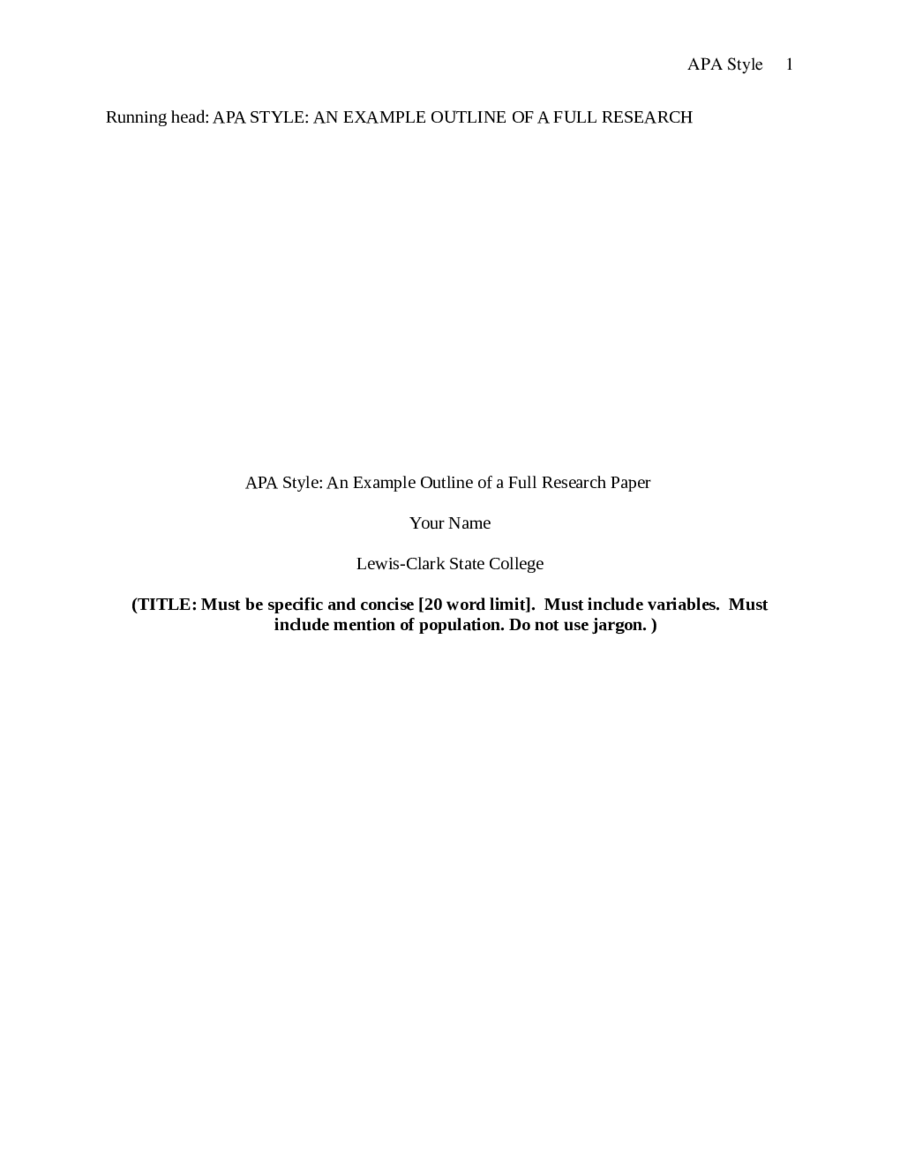 APA Research Proposal Outline Edit Fill Sign Online Handypdf